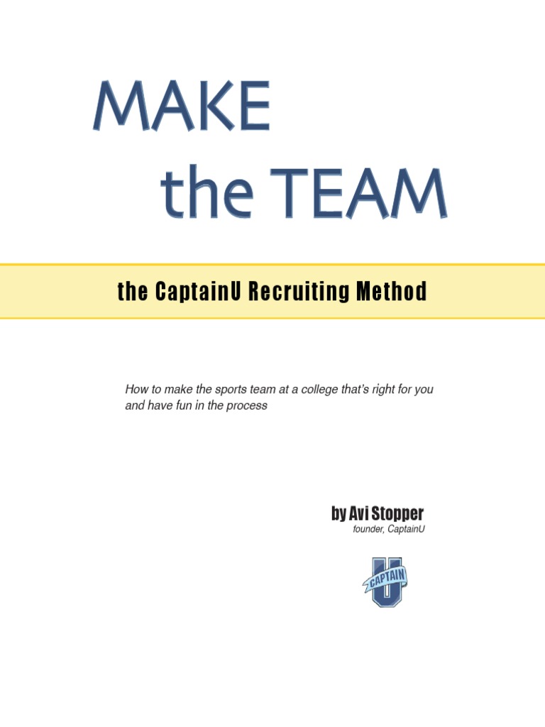 Make The Team, The Art of CaptainU Recruiting | PDF | World Wide Web ...