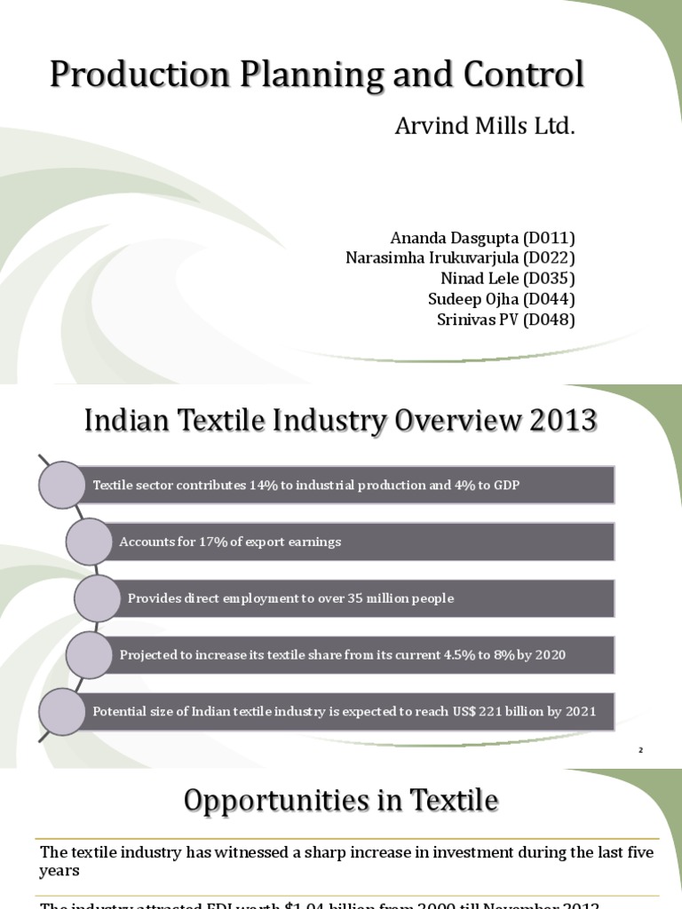 Arvind Mills PPC Overview | PDF | Inventory | Logistics