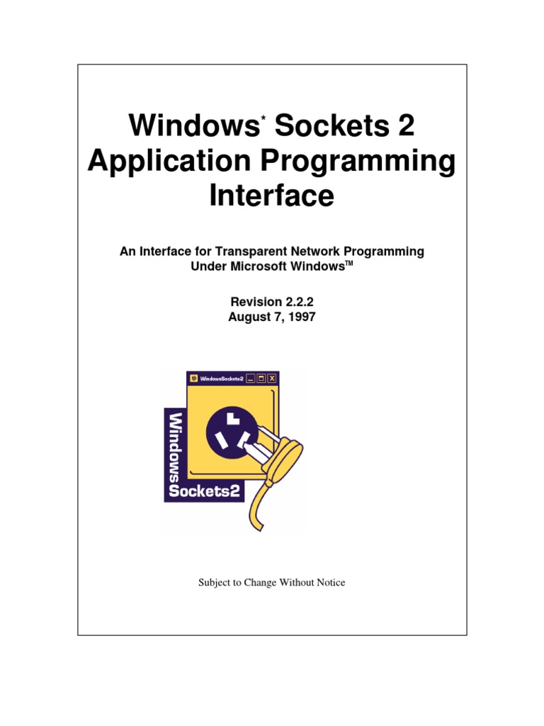 Windows Sockets 2 Application Programming Interface | PDF | Network ...