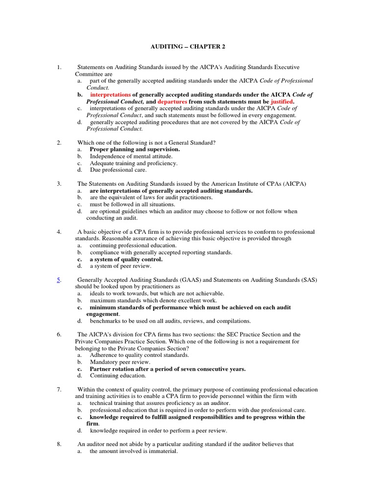 Auditing Arens CH 2 | PDF | Certified Public Accountant | Financial Audit