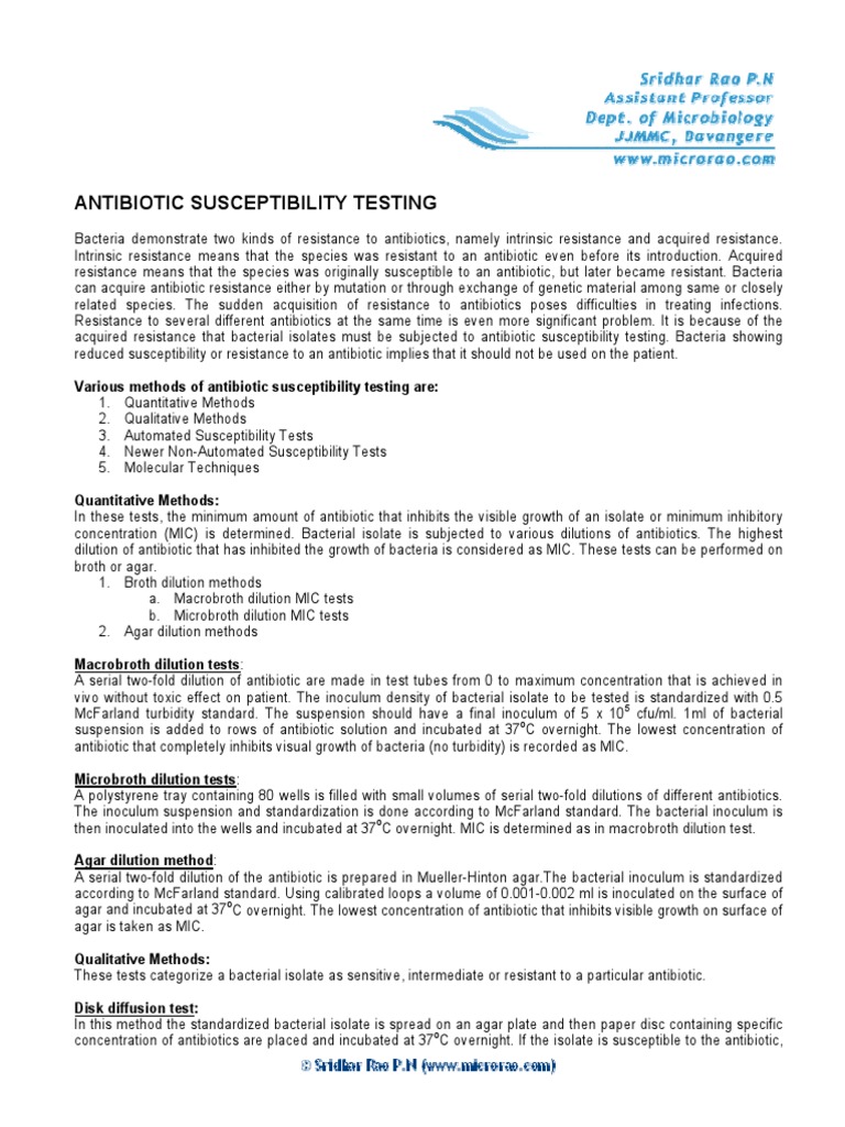 Antibiotic Sensitivity Test | Antibiotics | Clinical Pathology
