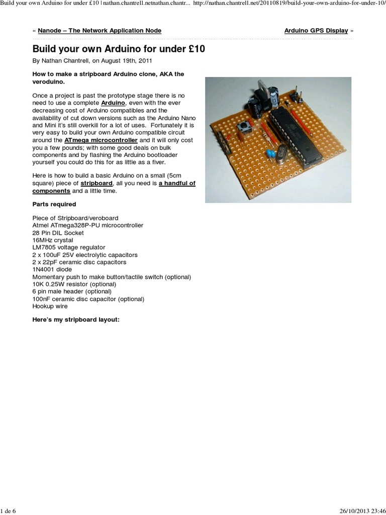 Build Your Own Arduino For Under 10 - Nathan - Chantrell.netnathan | PDF | Arduino ...