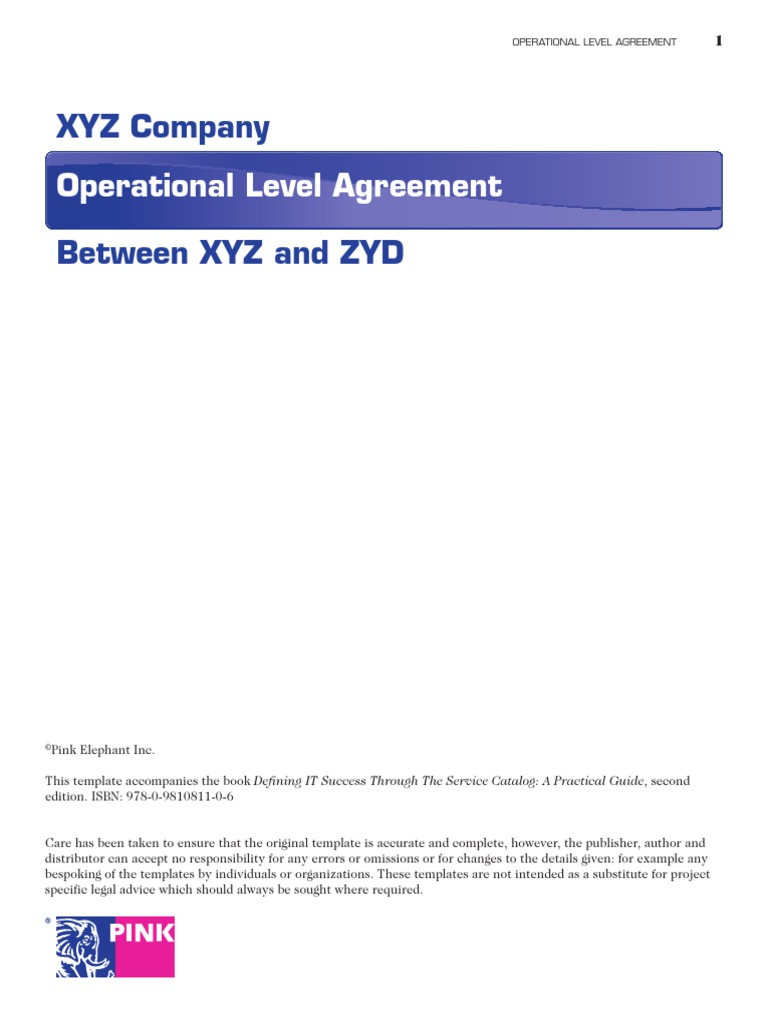 OLA Sample | PDF | Itil | Service Level Agreement