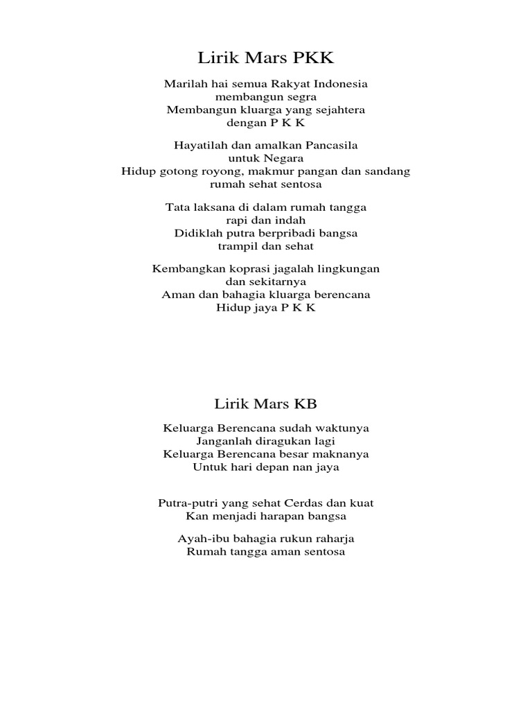 Lirik Mars PKK | PDF