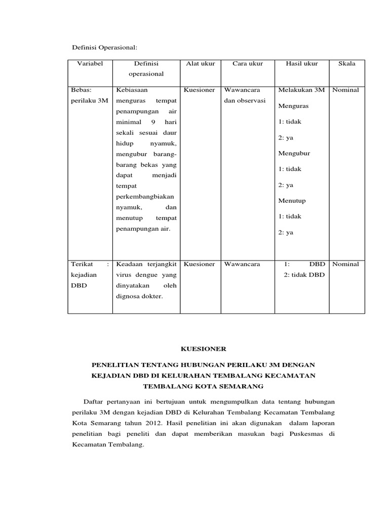 Definisi Operasional | PDF
