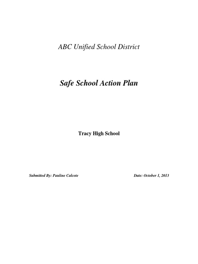 Tracy Safe School Plan 2013 | PDF | Safety | Teachers
