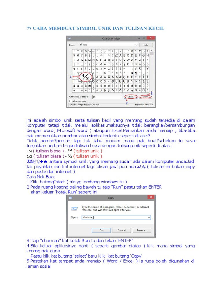 77 Cara Membuat Simbol Unik Dan Tulisan Kecil | PDF | Komputer