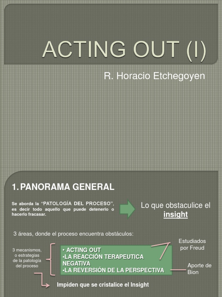 Clase - Acting Out (I) | PDF | Sigmund Freud | Psicoanálisis
