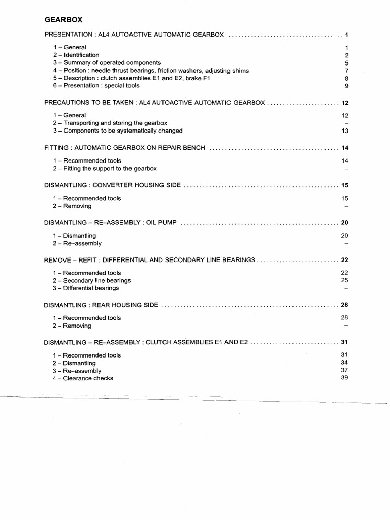AL4 DPO Transmission Rebuild Manual | PDF | Automatic Transmission ...