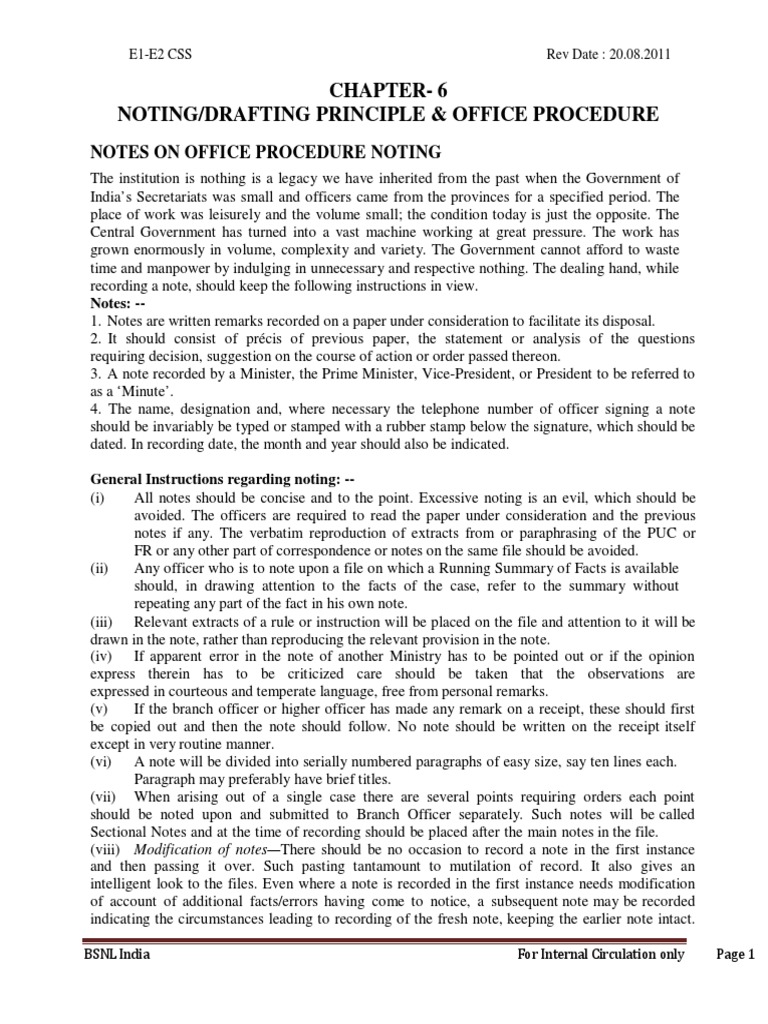 Noting Drafting and Office Procedure | Telegraphy | Records Management