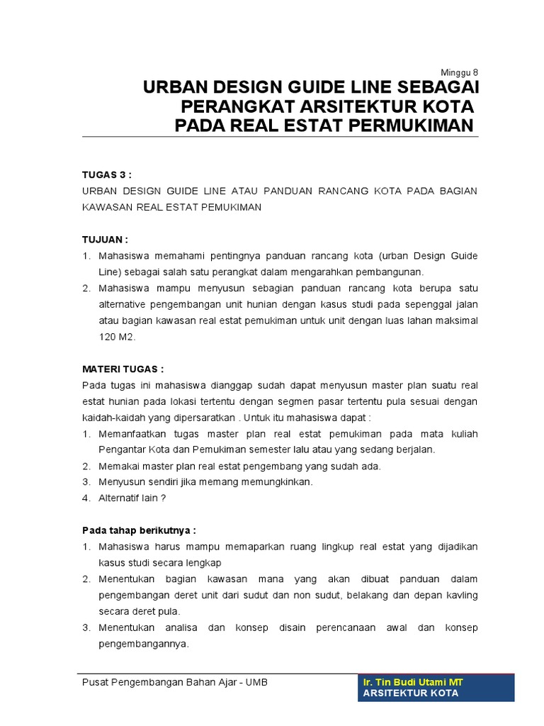 Urban Design Guide Line Sebagai Perangkat Arsitektur Kota Pada Real ...