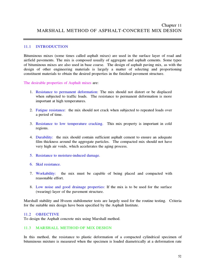 Marshall Asphalt Mix Design Method | PDF | Road Surface | Concrete