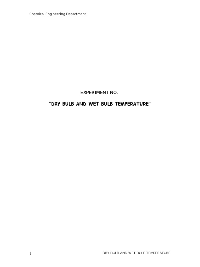 Dry and Wet Bulb Temperature Experiment | PDF | Humidity | Thermometer