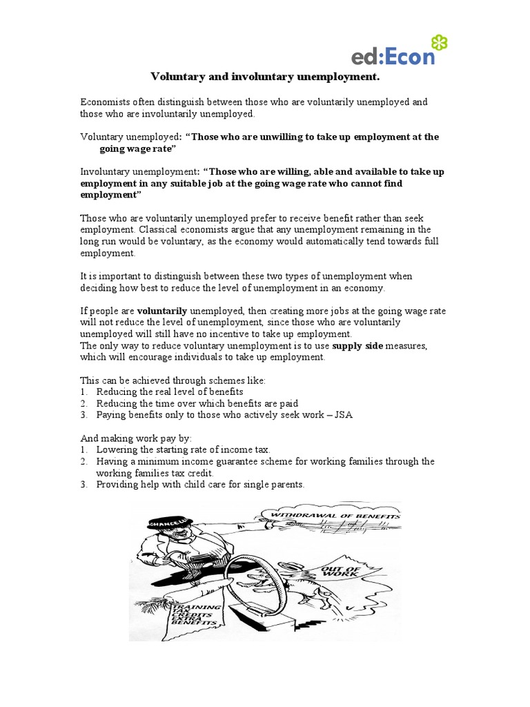 Voluntary and Involuntary Unemployment | PDF | Unemployment | Social ...