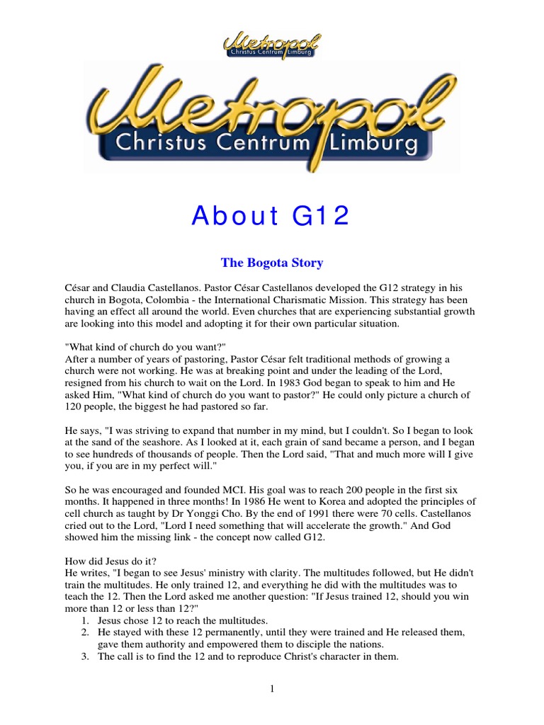 G12 Strategy: Growth Through 12 Disciples | PDF | Acts Of The Apostles ...