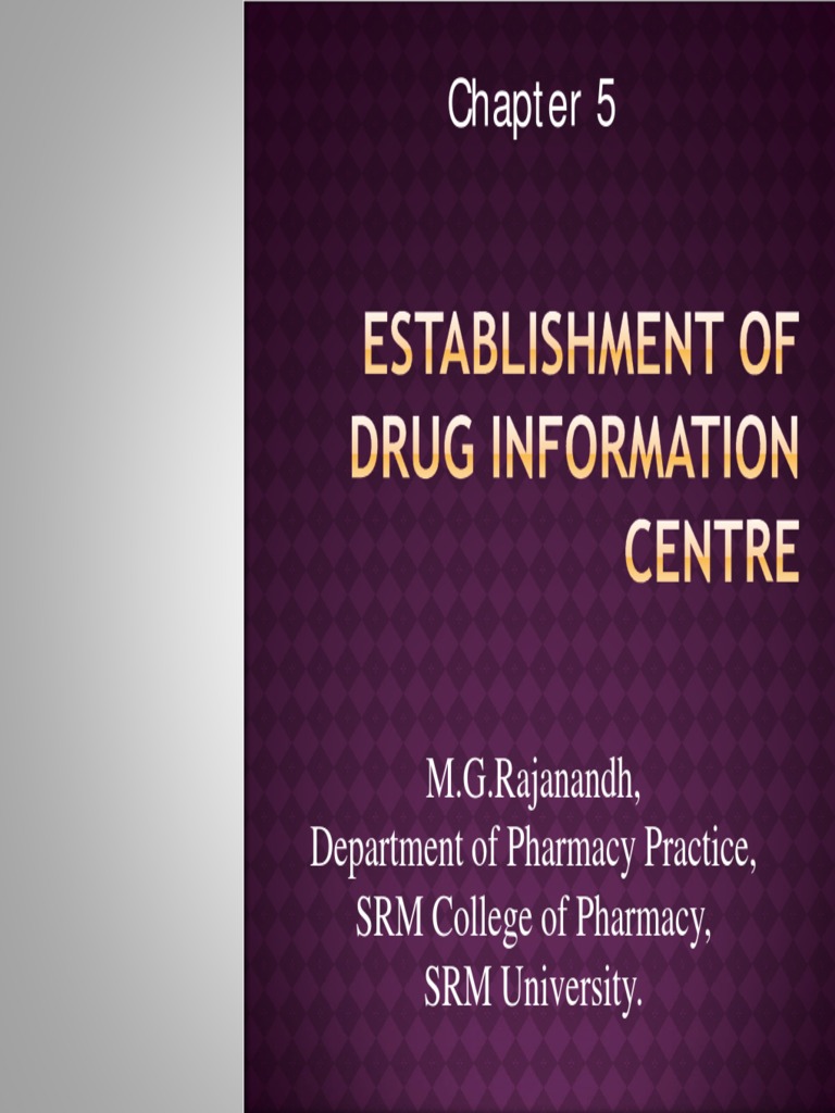 Establishment of Drug Information Centre | Pharmaceutical Drug ...