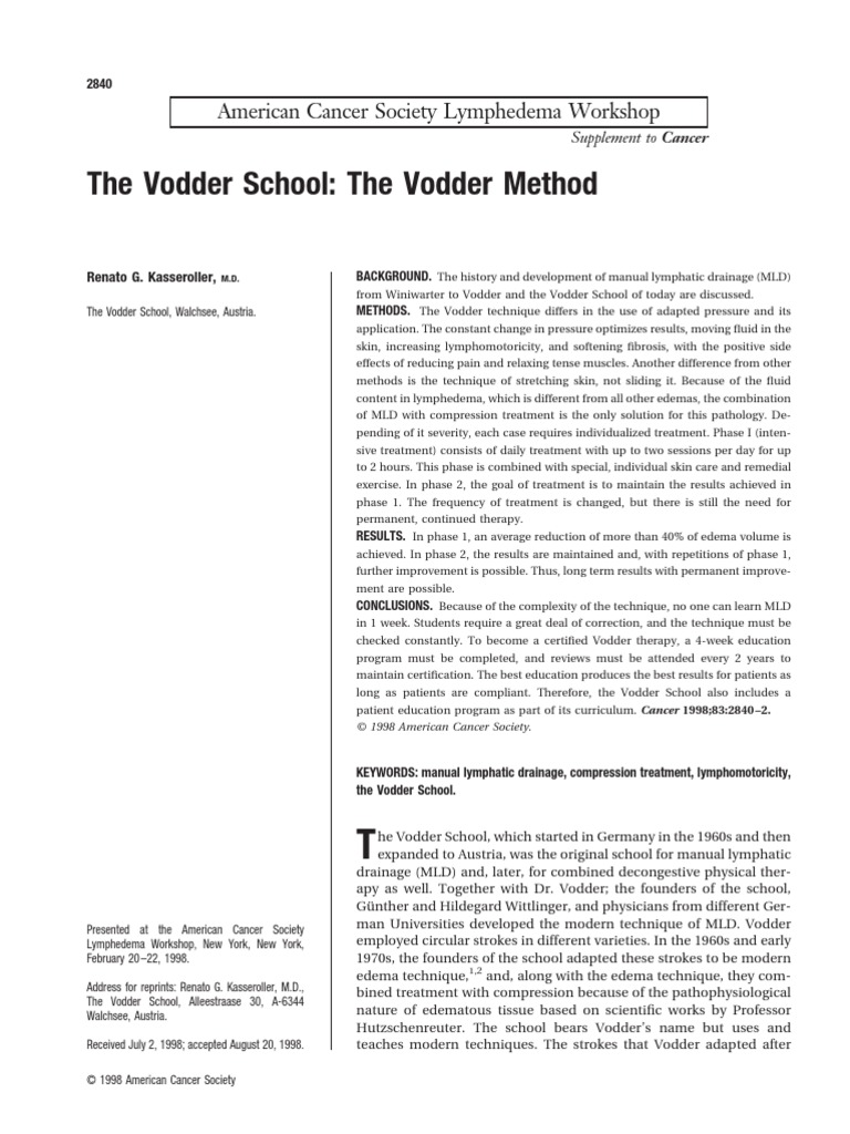 The Vodder School-The Vodder Method.pdf | Edema | Health Care