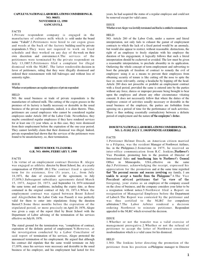 Labor Relations Cases | Employment | Collective Bargaining