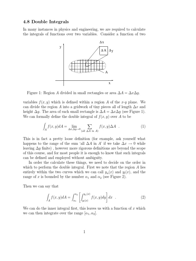 Understanding Double Integrals in Calculus | PDF | Integral ...