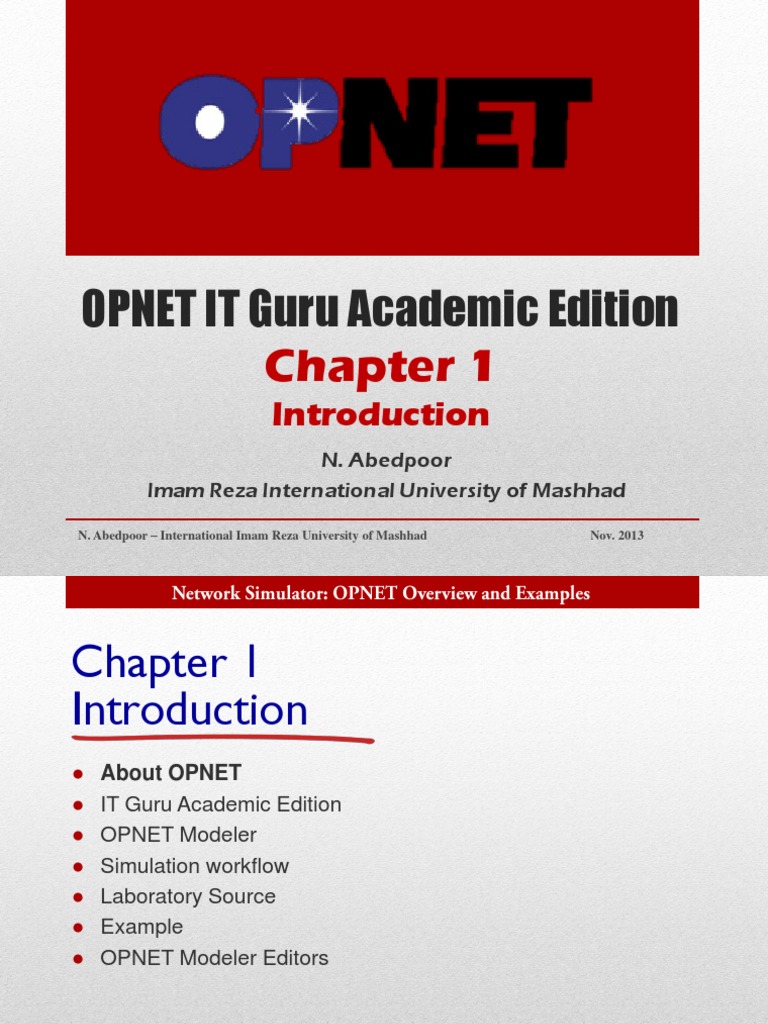 OPNET Chapter 1-Introduction | PDF | Simulation | Computer Network