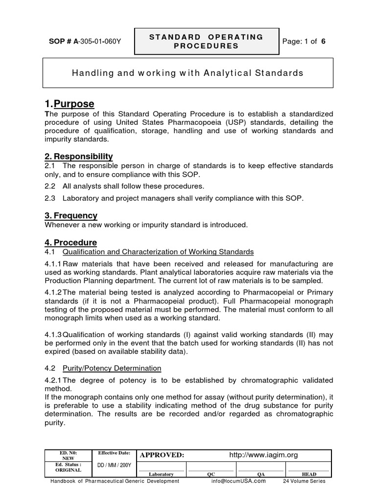 Handling and Working With Analytical Standards | PDF | Assay ...