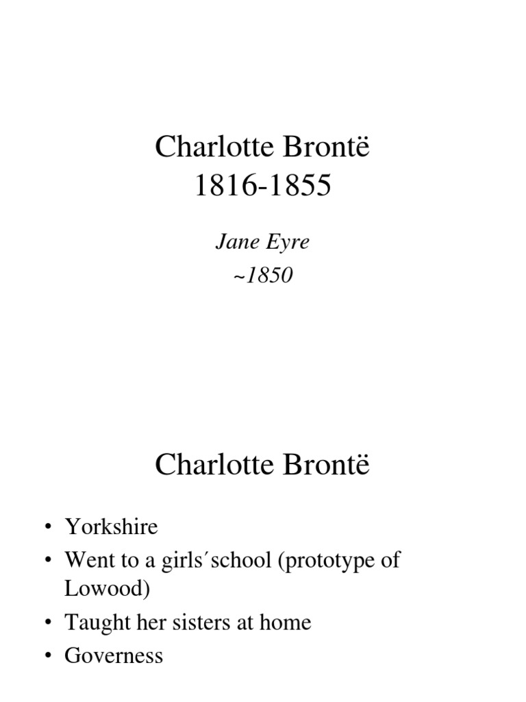 Charlotte Brontë's Life and "Jane Eyre" Analysis | PDF