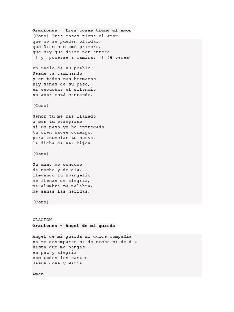 Letras Canciones Religiosas | PDF