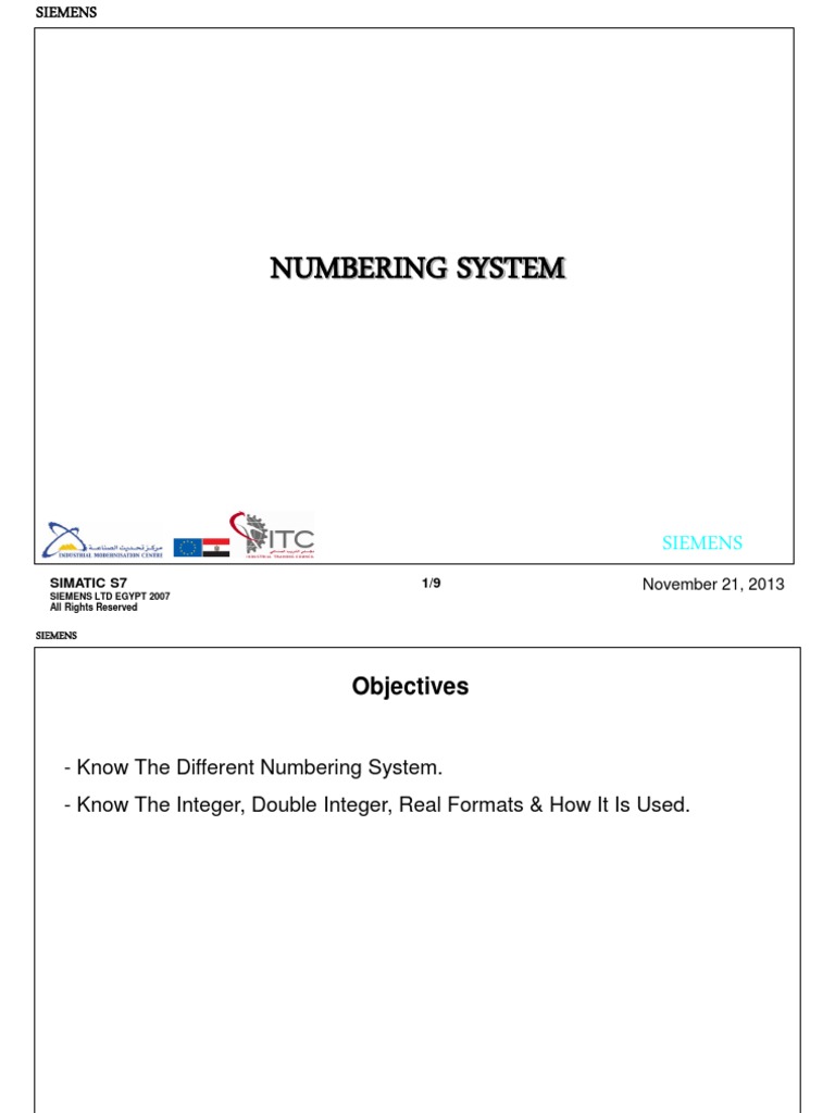Numbering System: Siemens | PDF | Bit | Byte