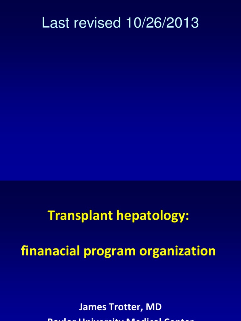 Transplant Hepatology: Finanacial Program Organization | PDF | Organ ...