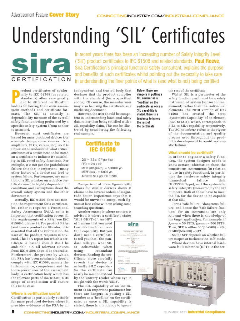 Understanding SIL Certificates | PDF | Safety | Computing And ...