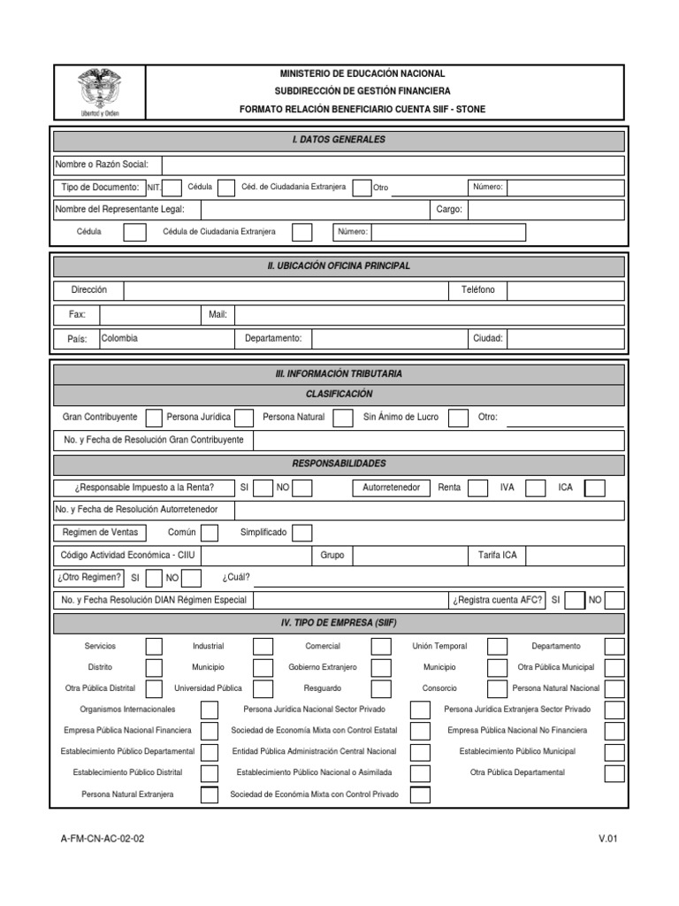 Formato SIIF Con Guia Profes | Bancos | Colombia