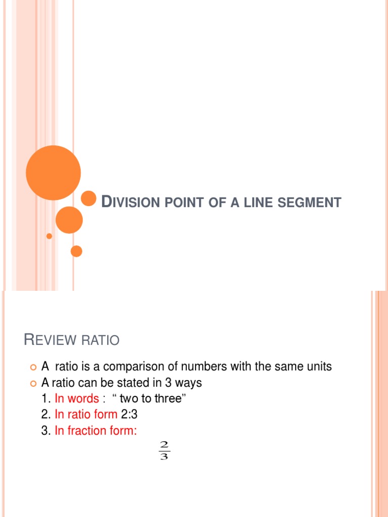 Division Point of Line Segments Explained | PDF | Ratio | Elementary ...