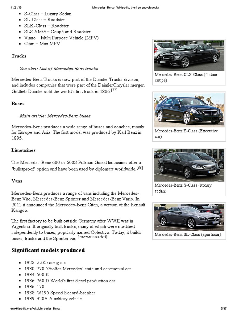 See Also: List of Mercedes-Benz Trucks: Significant Models Produced | PDF