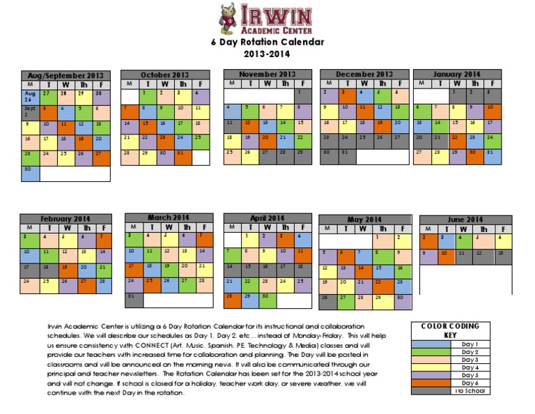 Iac 6 Day Rotation Calendar | PDF | Career & Growth | Language Arts ...