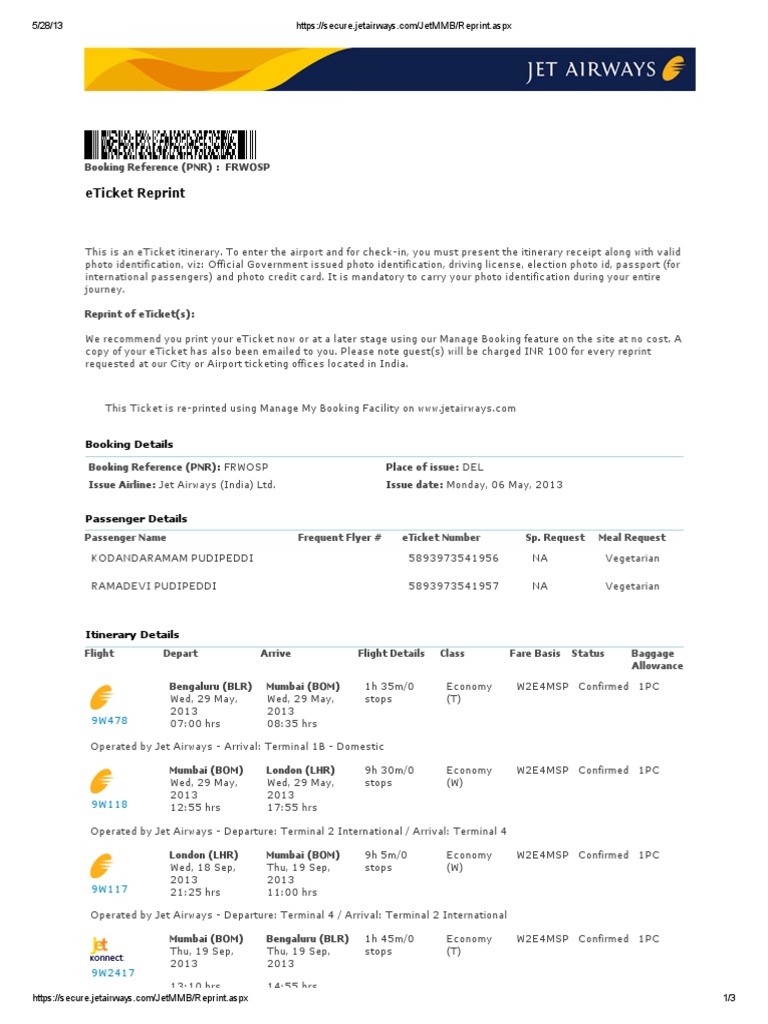 Flight Ticket | Aviation | Transport