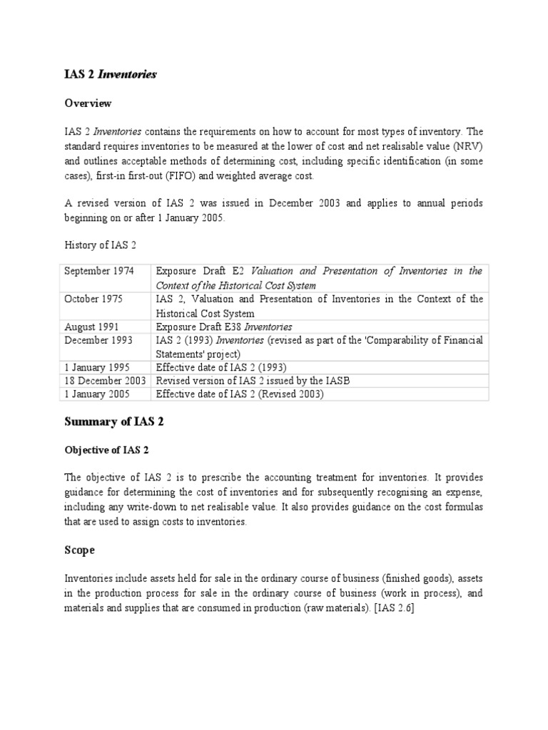 IAS 2 Inventories | PDF | Inventory | Income Statement