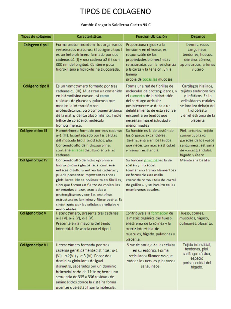 Tipos de Colageno | PDF