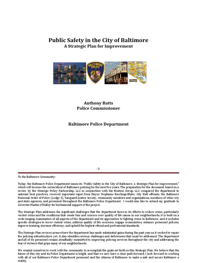 BPD Strategic Plan | PDF | Baltimore Police Department | Police