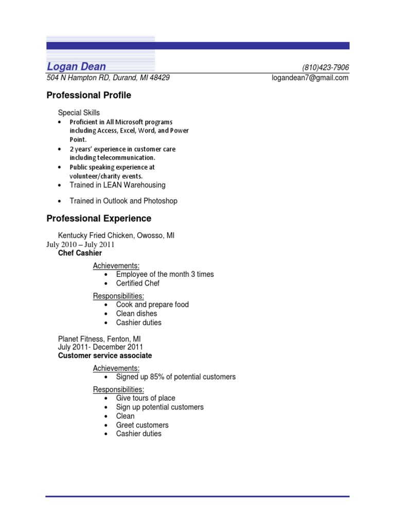 Logan Dean: Professional Profile | PDF | Career & Growth