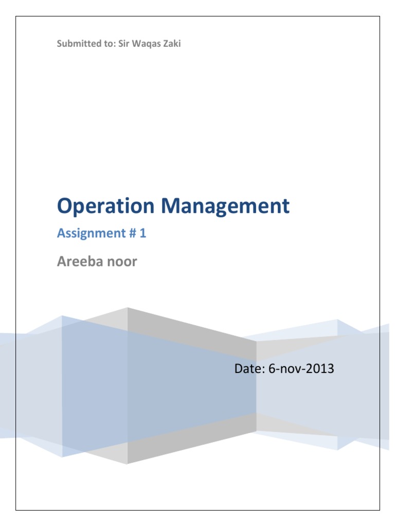 Operation Management | PDF | Operations Management | Business Economics