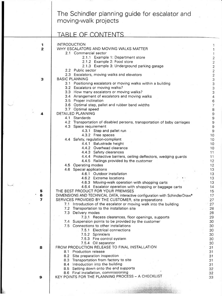 The Schindler Planning Guide For Escalator and Moving-Walk Projects | PDF