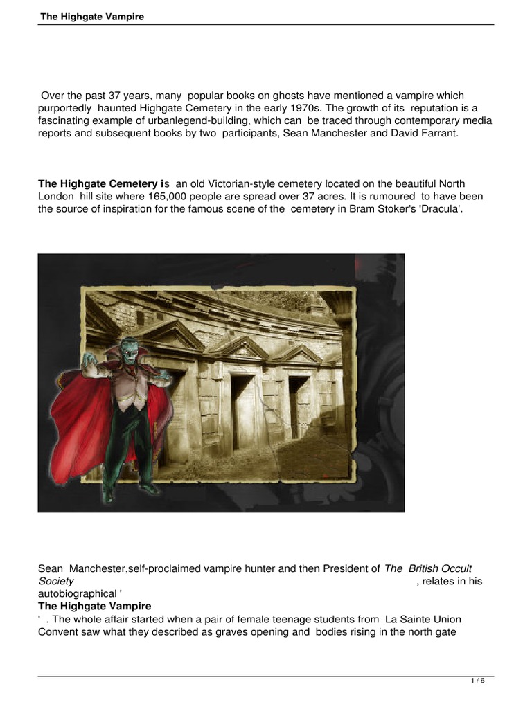 The Highgate Vampire | PDF | Vampires | Death
