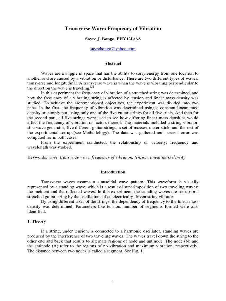 Experiment 303 | PDF | Waves | Wavelength