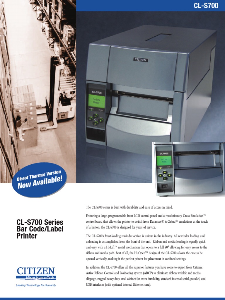 CL-S700 Data Sheet | Download Free PDF | Barcode | Digital Technology