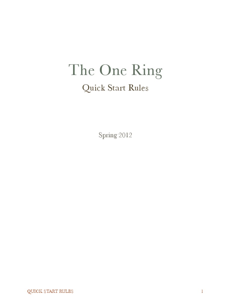 The One Ring: Quick Start Rules | PDF | Dice | Gaming