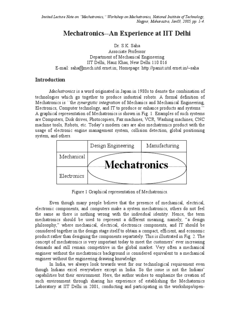 Mechatronics PDF | Mechatronics | Mechanical Engineering