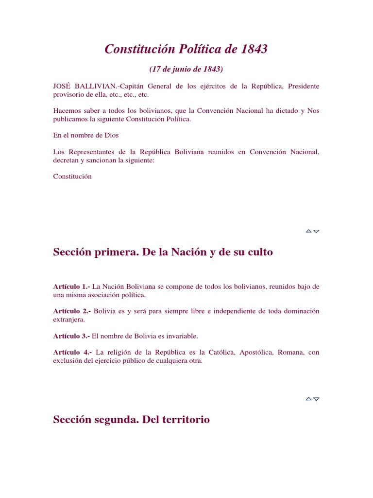 Constitucion de 1843 | PDF