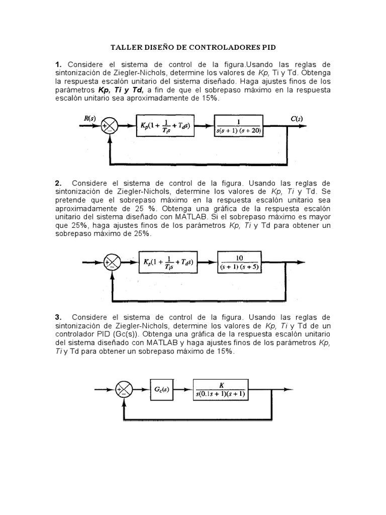 Taller Diseño de Controladores Pid | PDF