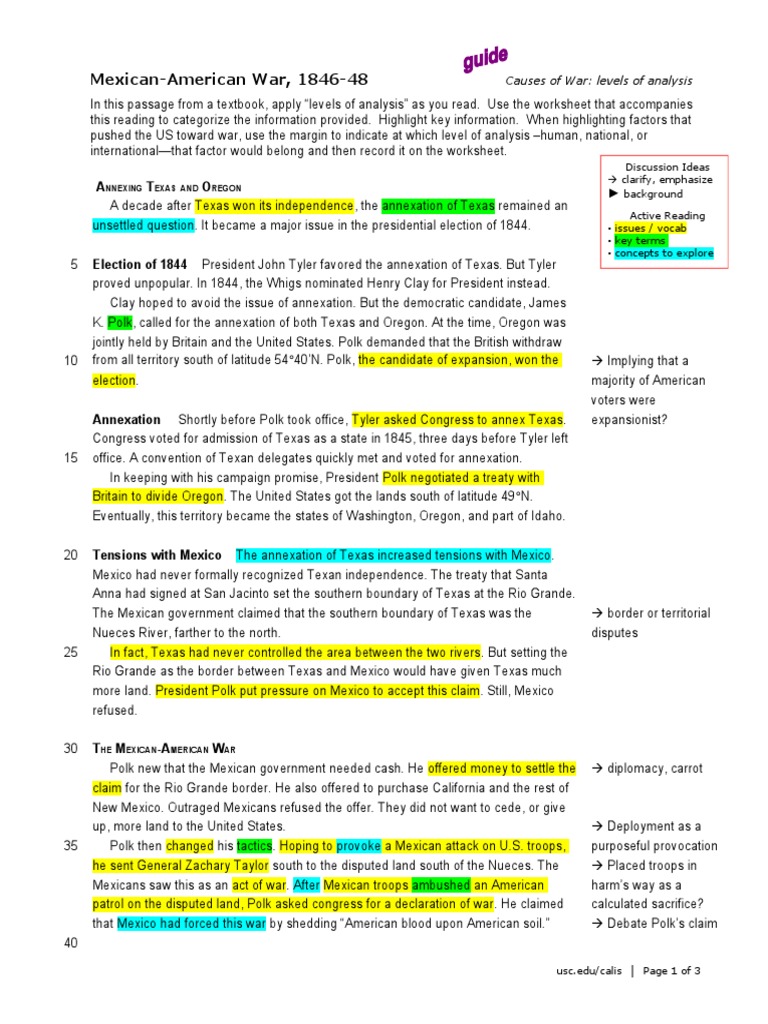 Analyzing the Mexican-American War | PDF | Mexico | International Relations