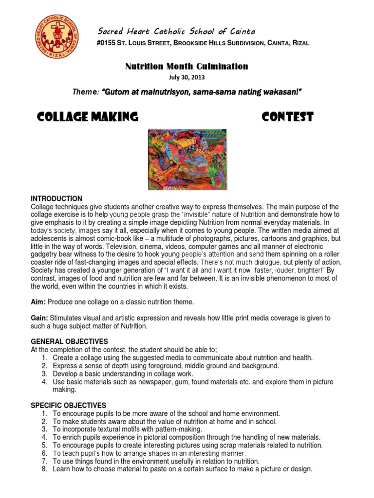 SHCSC Collage Making Contest | PDF | Collage | Watercolor Painting